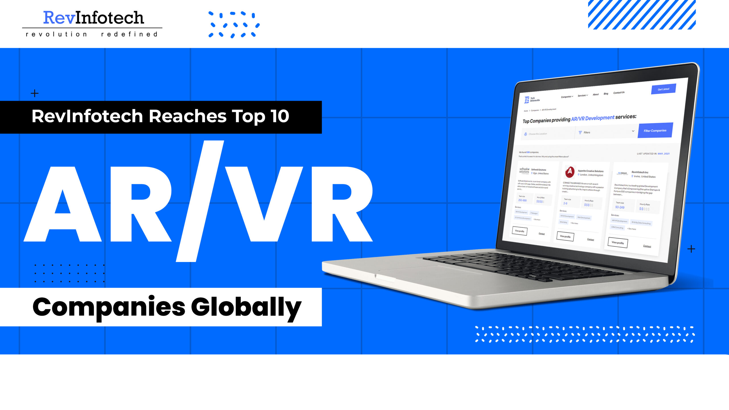 RevInfotech Reaches Top 10 AR/VR Companies Globally || Blog